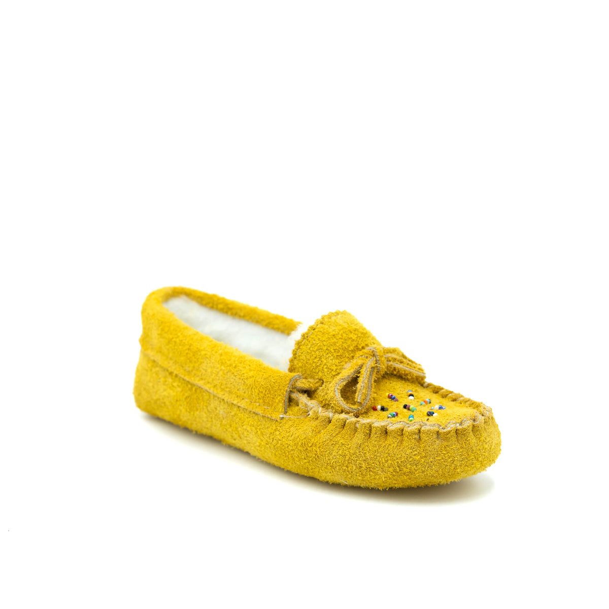 #402. Mocassin enfant & junior. Suède d’orignal, perlé à la main (Livr ...